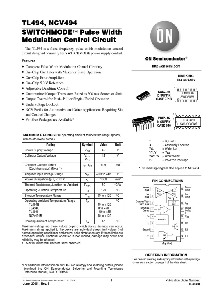 TL494-D PWM Duty Cycle Generation | PDF | Amplifier | Electrical Circuits