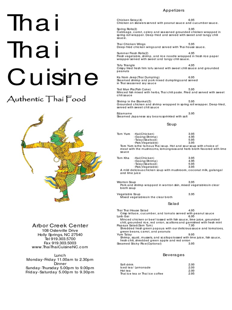 Thai Thai Cuisine | PDF | Thai Cuisine | Curry