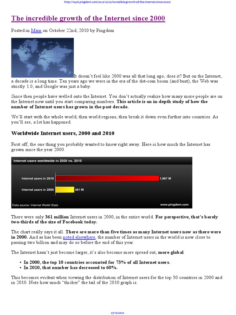 The Incredible Growth of The Internet Since 2000 | PDF | North America ...