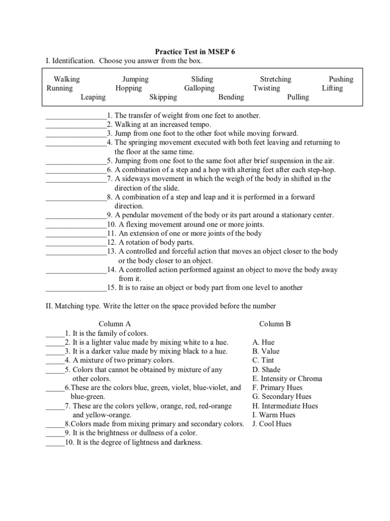 Practice Test in MSEP 6 | PDF
