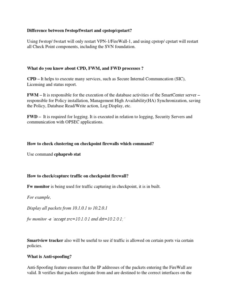 Checkpoint | PDF | Ip Address | Firewall (Computing)