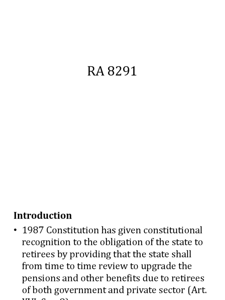 RA 8291 GSIS Law | Pension | Life Insurance