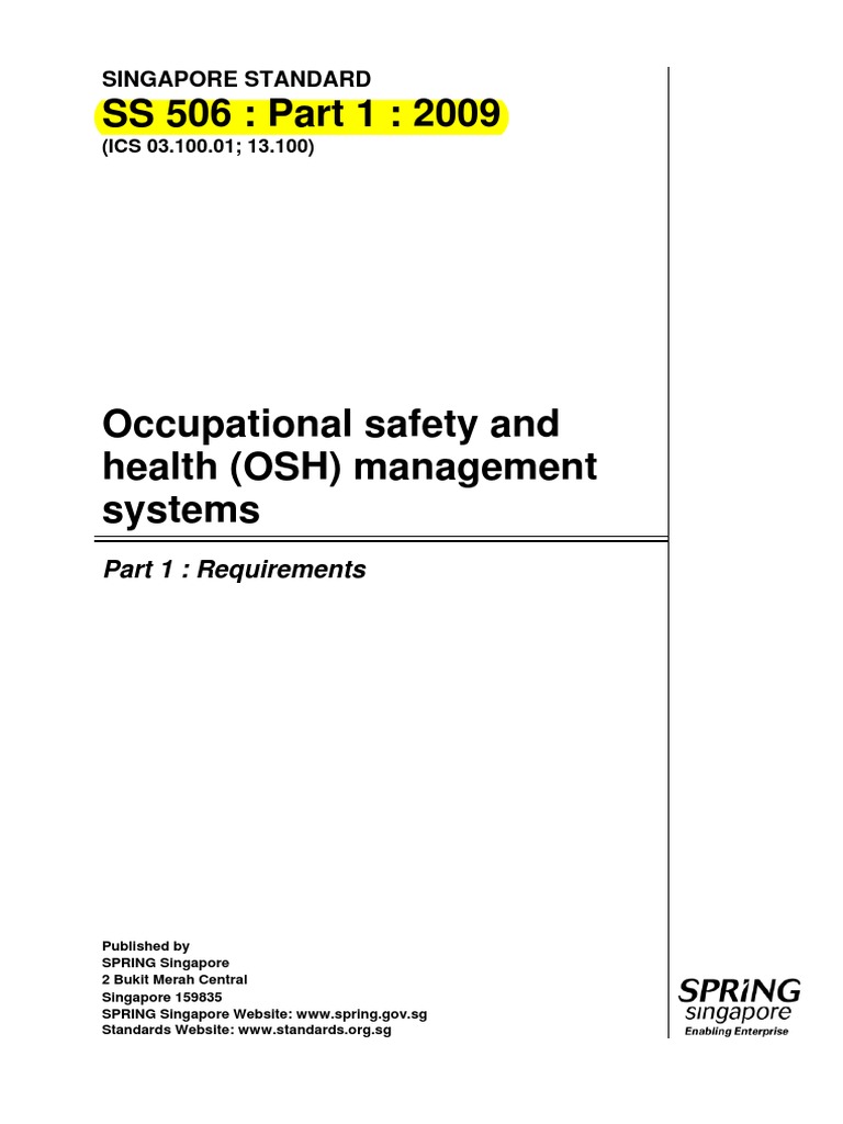 S 506 | PDF | Occupational Safety And Health | Standardization