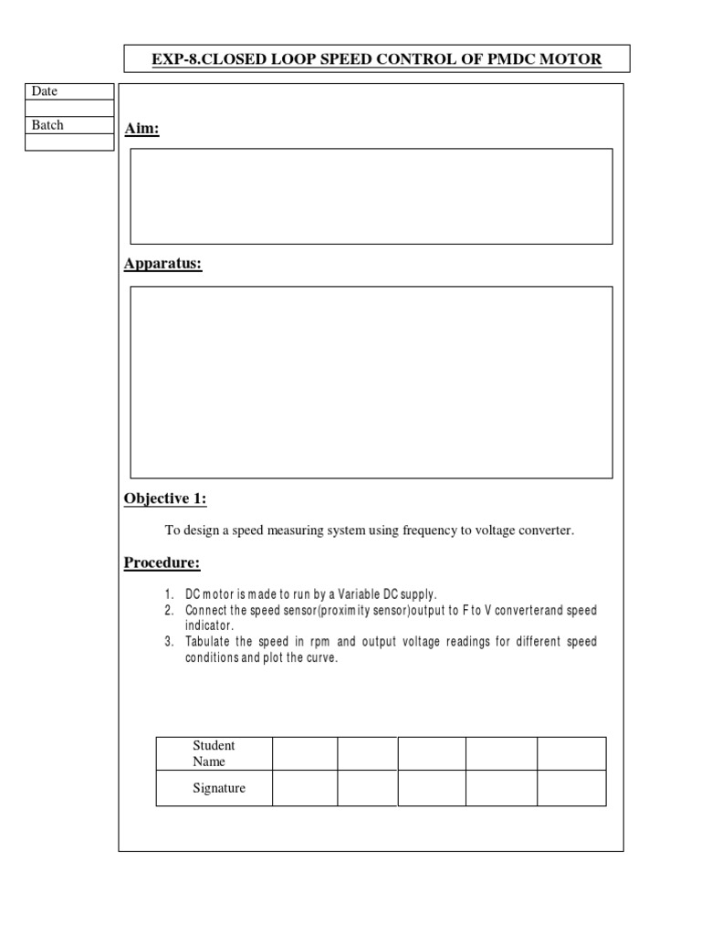 Closed Loop Speed Control of PMDC Motor | Download Free PDF | Control ...