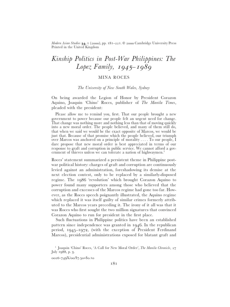 Modern Asian Studies 34, 1 (2000), Pp. 181-221. © 2000 | PDF | Corazon ...