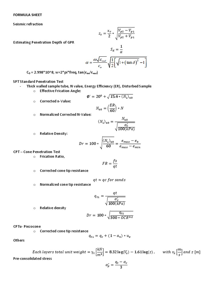 Formula Sheet: 0 Im Real | PDF | Teaching Methods & Materials ...