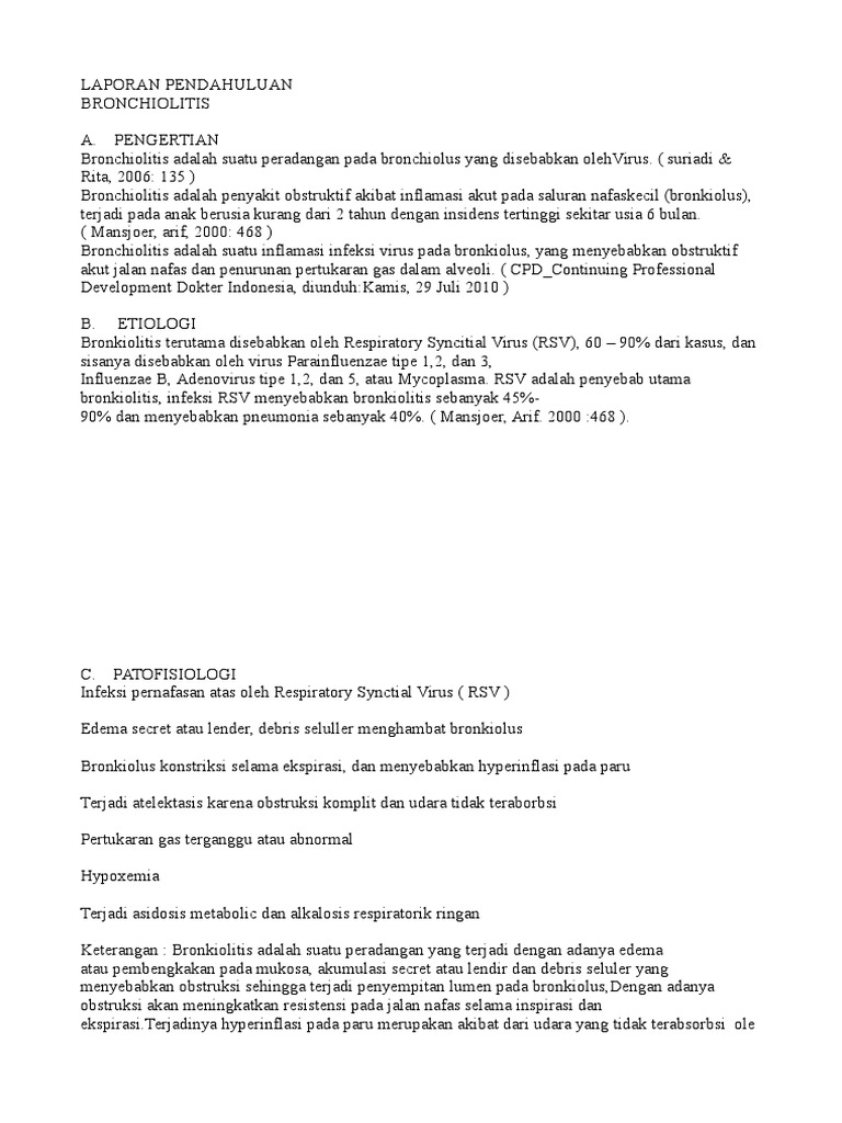 Panduan Bronkiolitis pada Anak | PDF