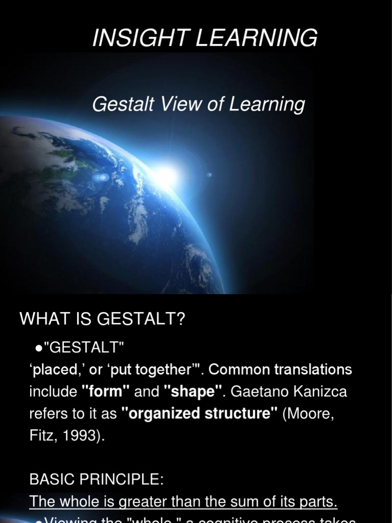 1 Gestalt Learning | PDF | Insight | Perception