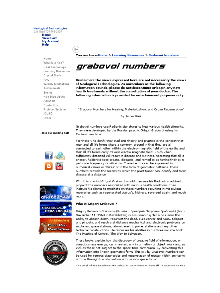 Grabovoi Numbers 2 | PDF | Medicine | Clinical Medicine