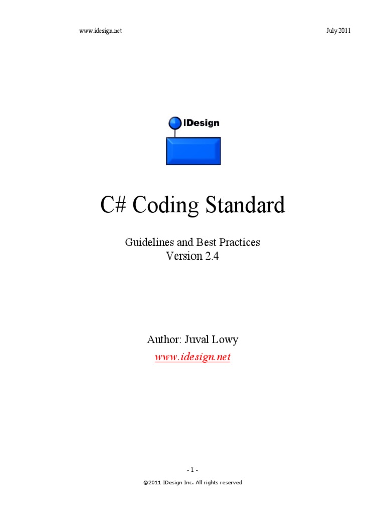 IDesign C# Coding Standard 2.4 | PDF | Interface (Computing) | Thread ...