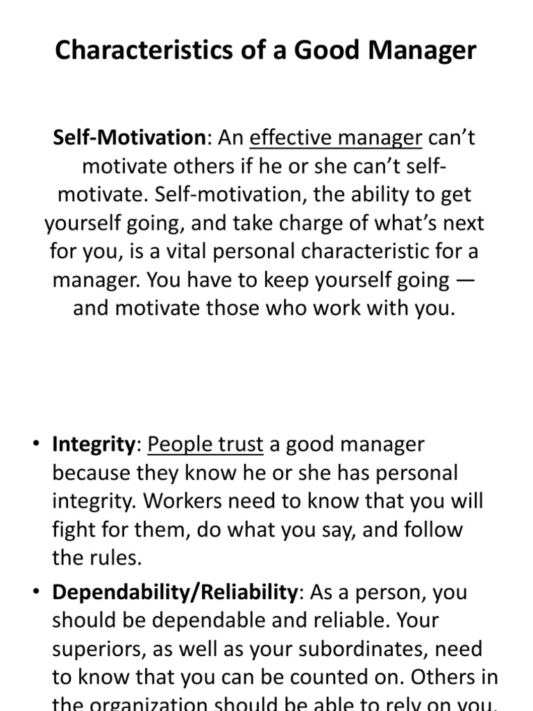 Key Traits of an Effective Manager | PDF | Leadership | Communication