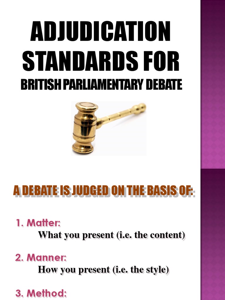 British Parliamentary Debate Adjudication Standards | PDF | Argument ...