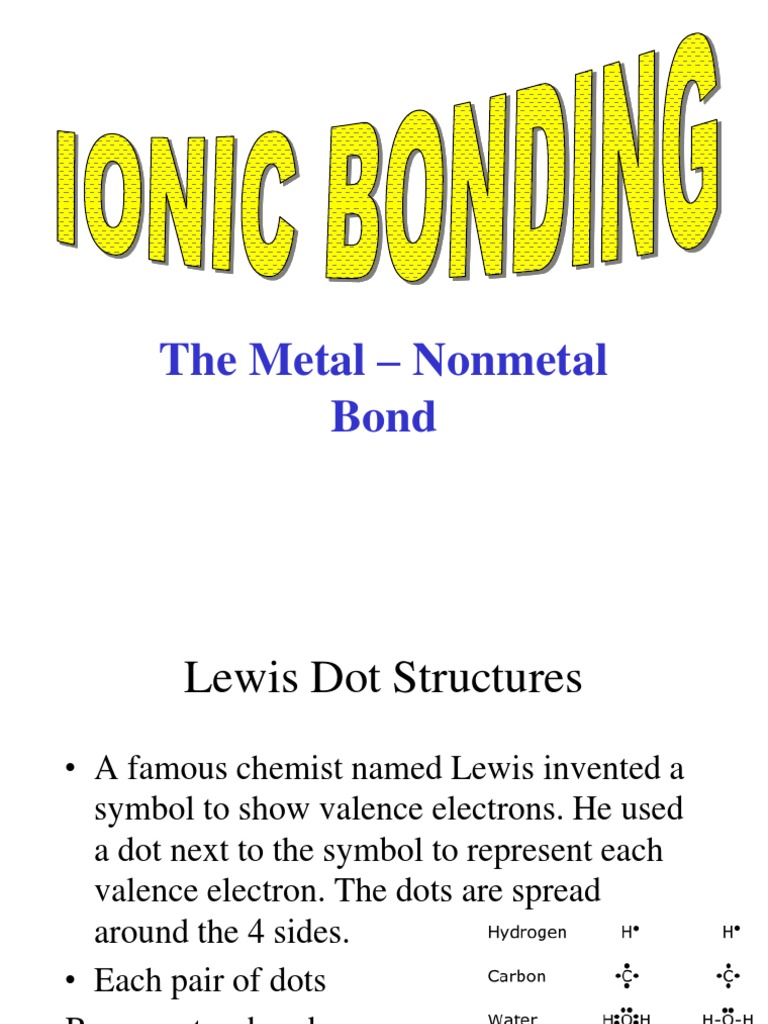 The Metal - Nonmetal Bond | PDF | Chemical Polarity | Chemical Bond