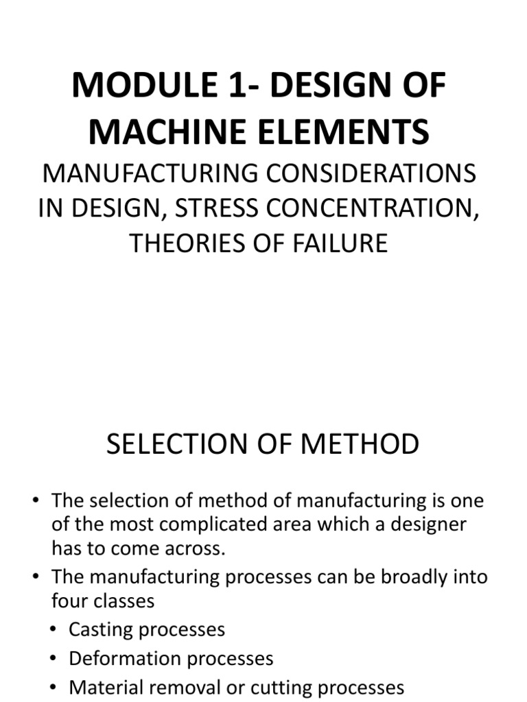 Module 1 - Design Considerations DME | PDF | Casting (Metalworking ...