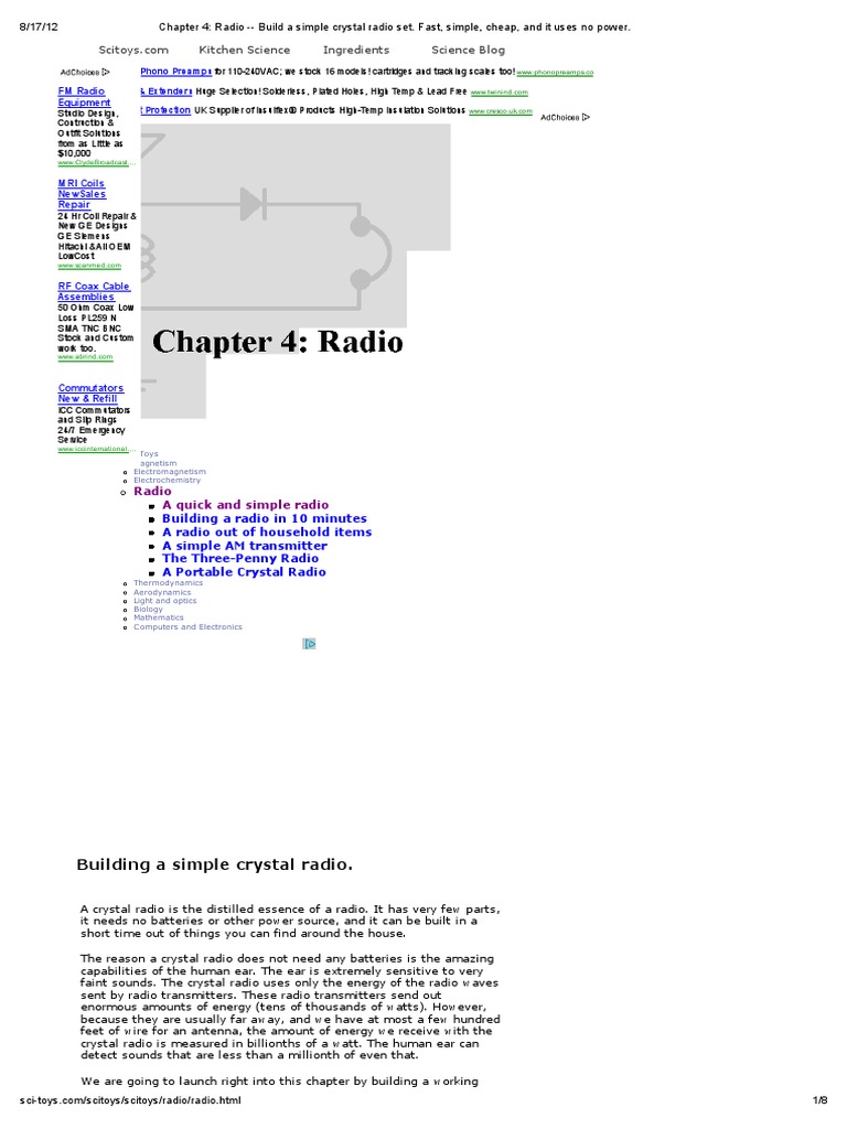 Chapter 4 - Radio - Build A Simple Crystal Radio Set. Fast, Simple ...