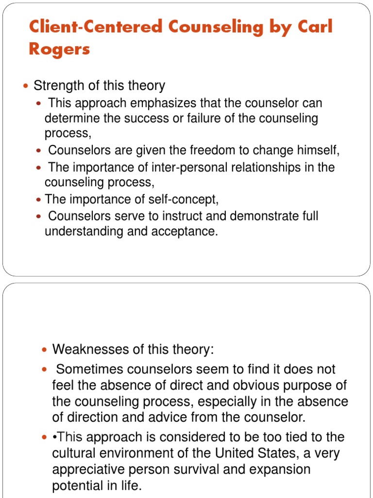 Strengths and Weaknesses of Client-Centered Therapy | PDF