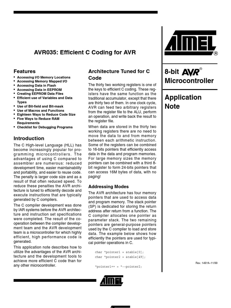 Efficient C Coding For Avr Pdf Pointer Computer Programming C Programming Language 