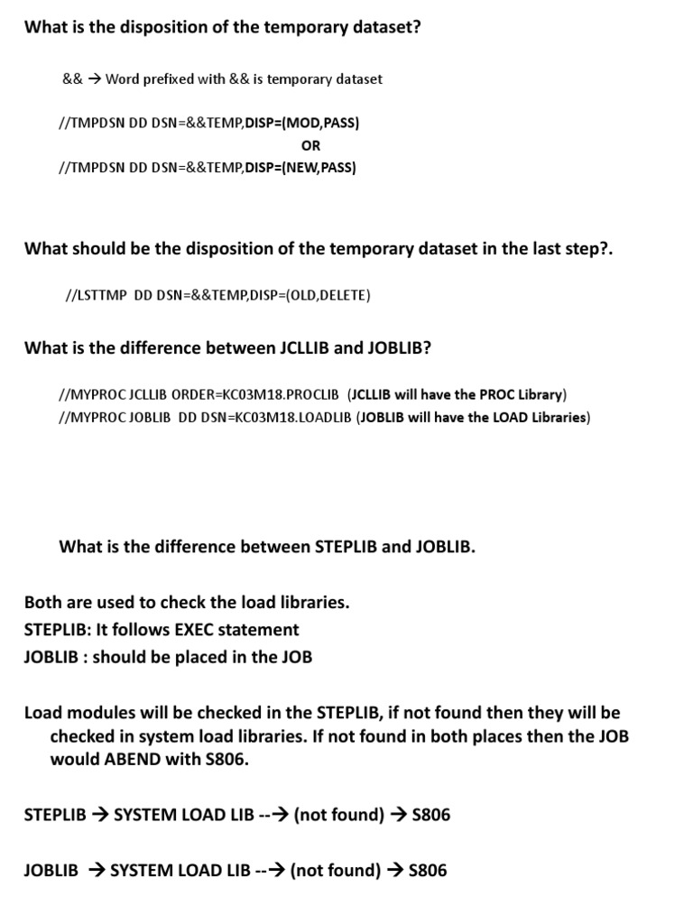 JCL - Interview Questions | PDF | Computer Programming | Software Engineering