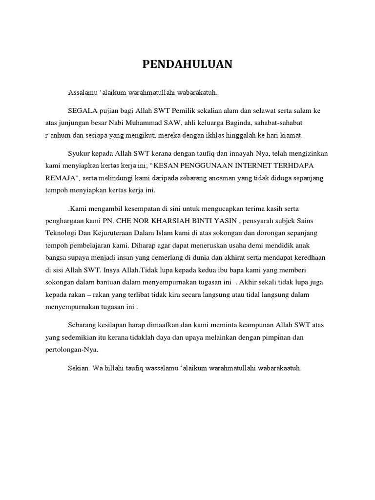 Kesan Penggunan Internet Kepada Remaja | PDF