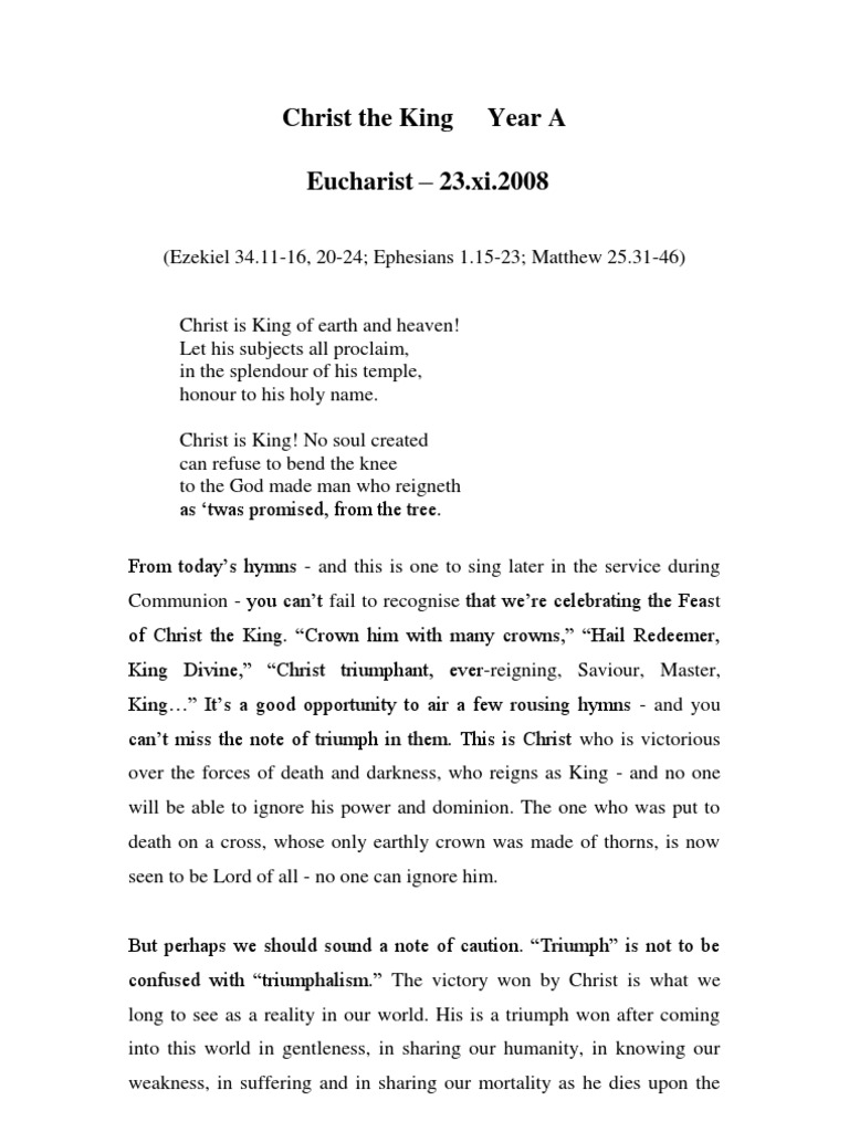 Christ The King | Download Free PDF | Catholic Church | Pope