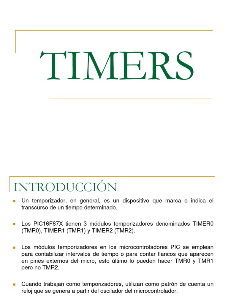 Microcontroladores Timers | PDF | Poco | Microcontrolador