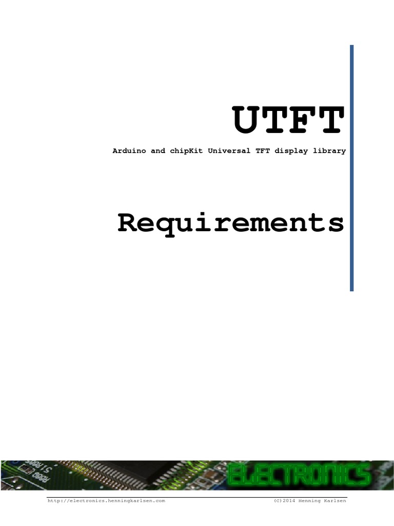 UTFT Requirements | PDF | Electronics | Computing And Information Technology
