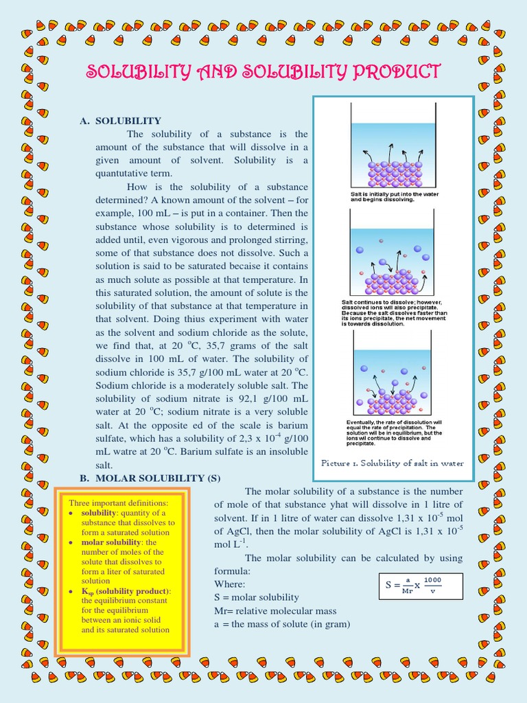 Solubility and Solubility Product Material | PDF | Solubility | Chemical Equilibrium