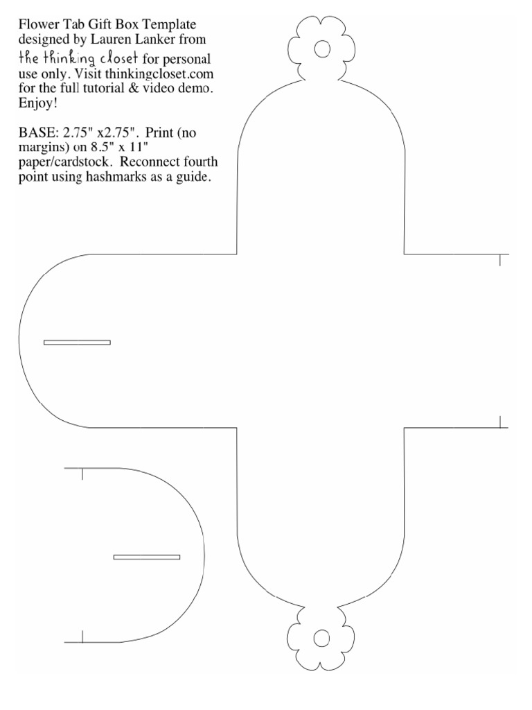 Flower Tab Gift Box Templates | PDF | Arts (General)