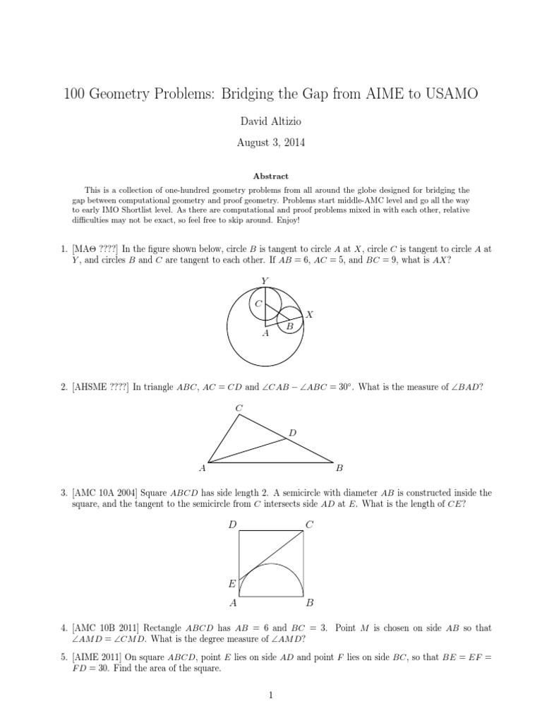 Collection of Geometry Problems | PDF | Triangle | Circle