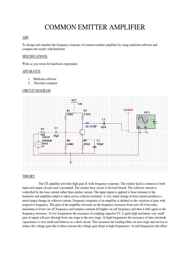 CE Amplifier | Download Free PDF | Amplifier | Electrical Network