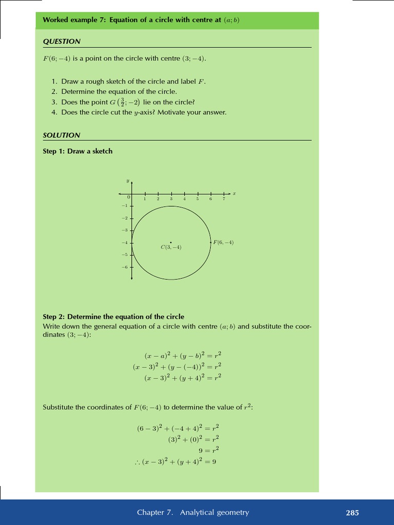 Circle Equation Tutorial | PDF