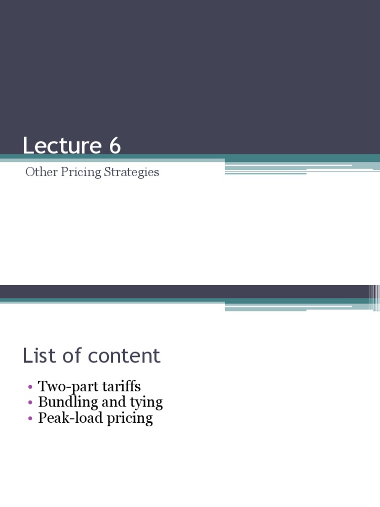 6-Other Pricing Strategies | PDF | Price Discrimination | Demand