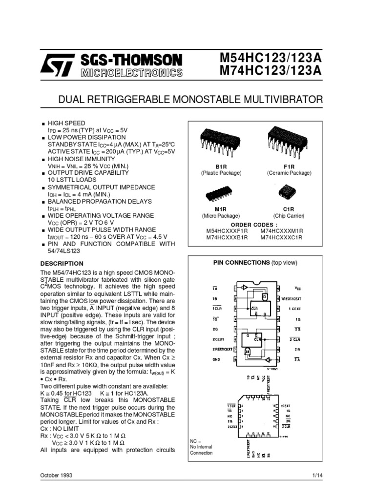 74HC123 | PDF | Capacitor | Electrical Engineering