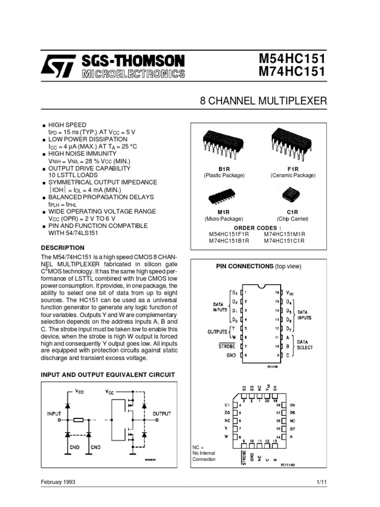 74HC151 | PDF | Cmos | Electrical Circuits