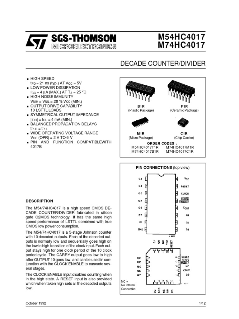 74HC4017 | Cmos | Manufactured Goods