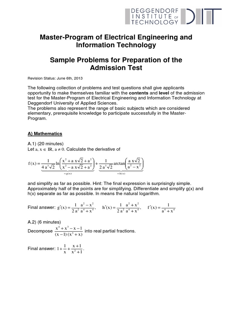 Example Problems 4 Master Admission Exam | PDF | Magnetic Field ...