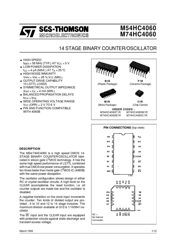74HC4060 | Mosfet | Cmos