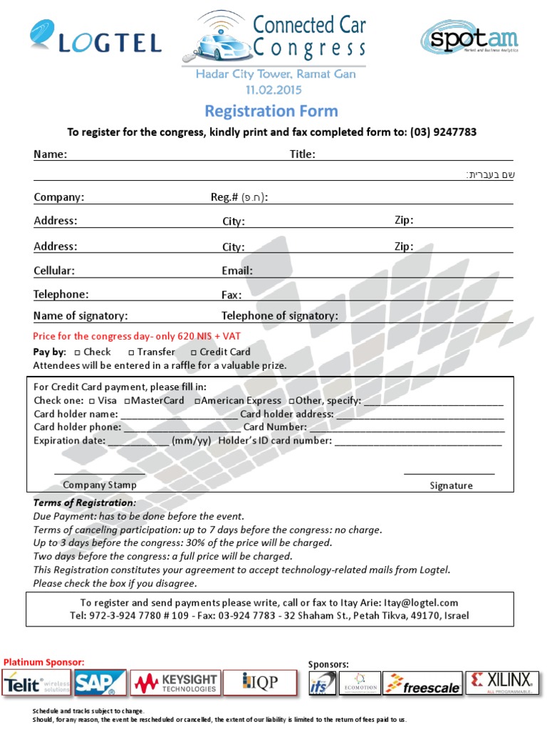 Congress Registration Form and Details | PDF