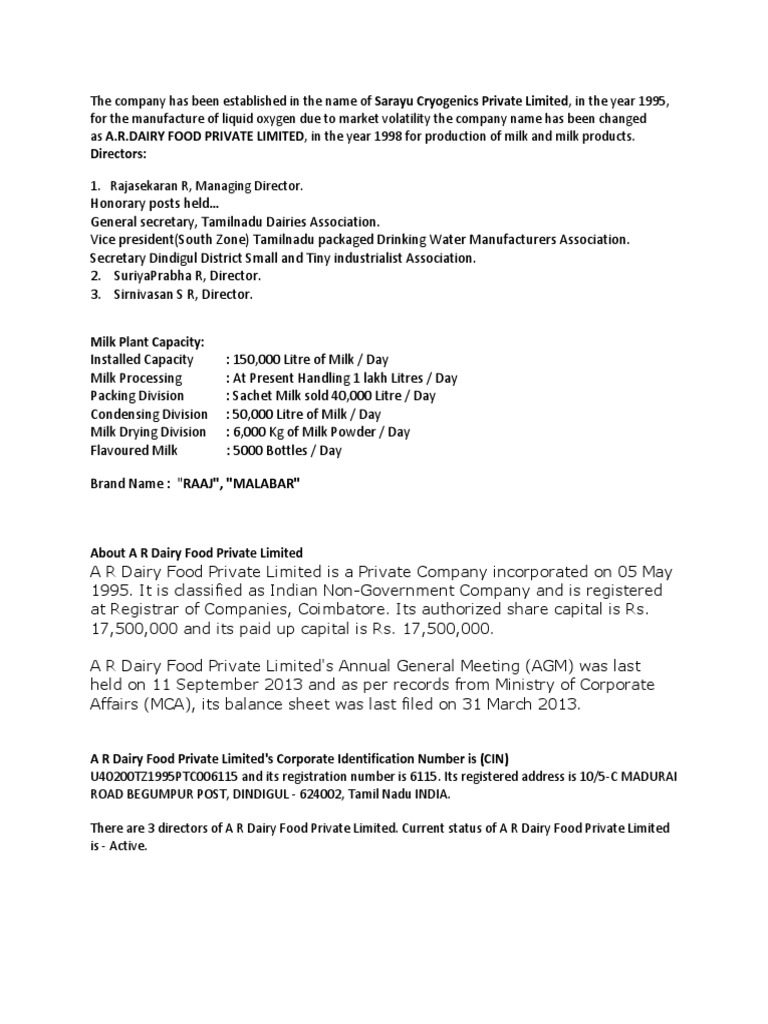 Raaj Milk | PDF | Dairy | Milk