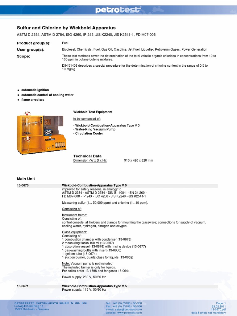 Petrotest S - CL - 13-0670 | PDF | Phases Of Matter | Gases
