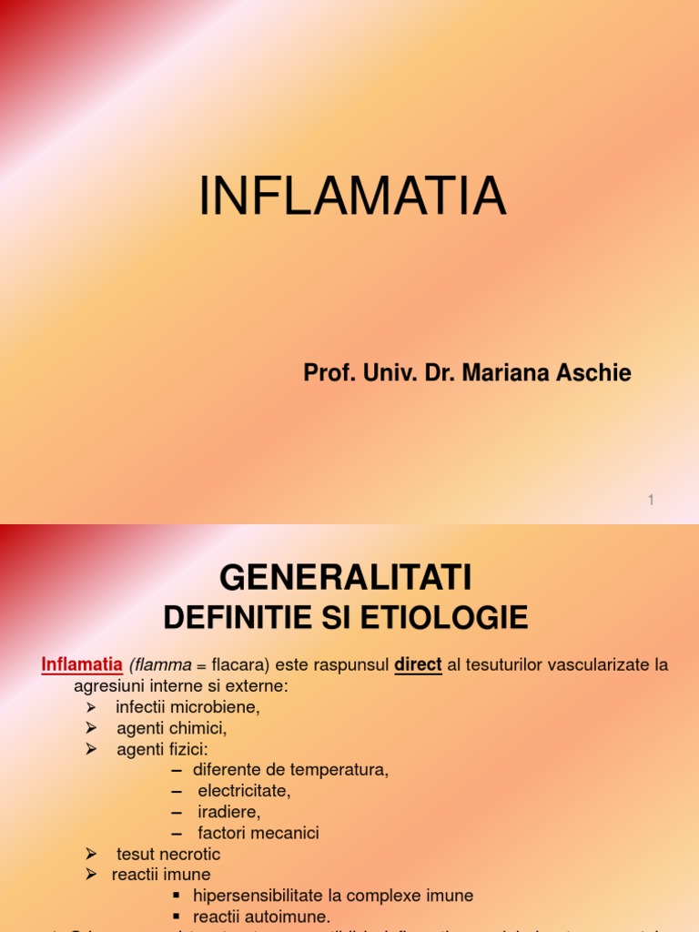 Inflamatia (Anatomie Patologica) | PDF