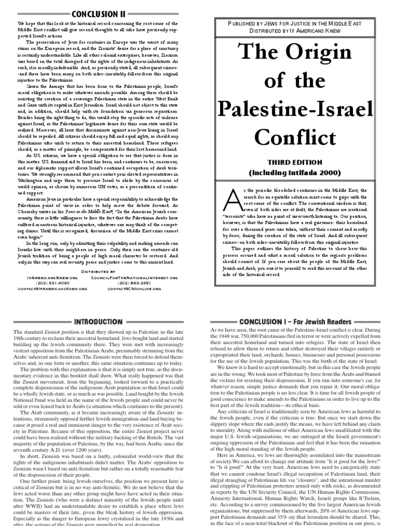 The Origin of The Palestine-Israel Conflict | PDF