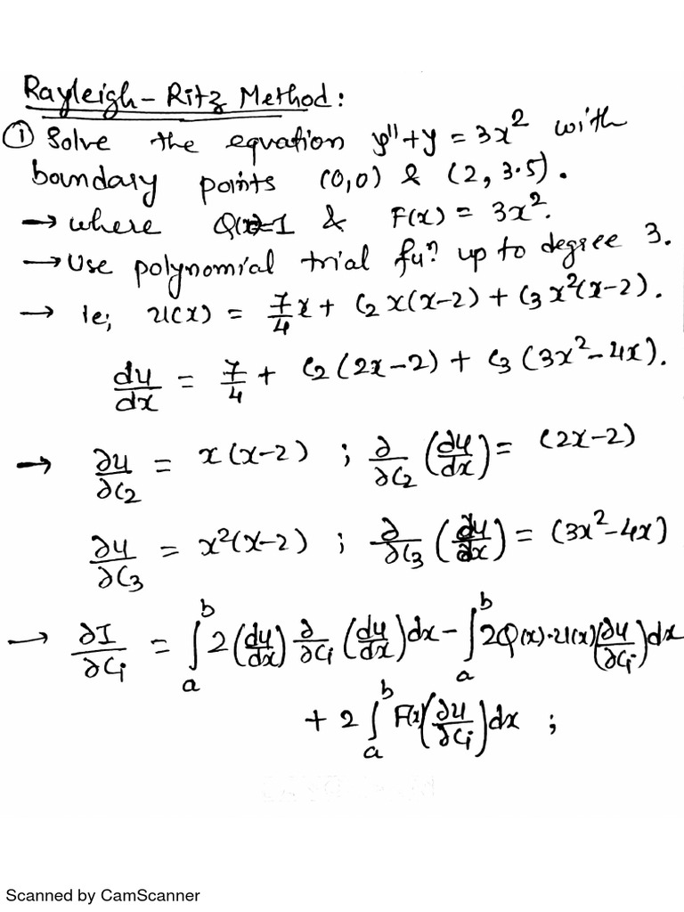 Rayleigh Ritz Method | PDF