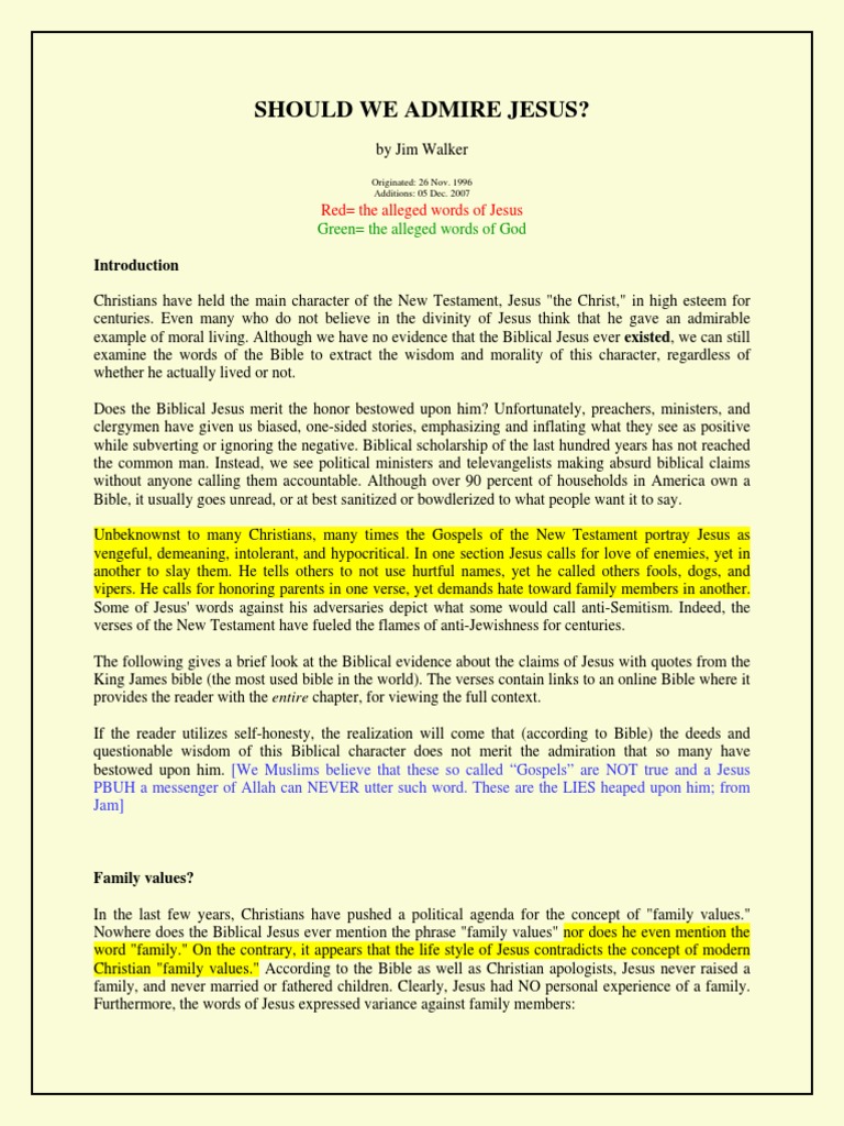 Should We Admire Jesus | PDF