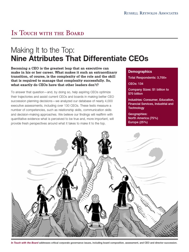 Making It To The Top:: Nine Attributes That Differentiate Ceos | PDF ...