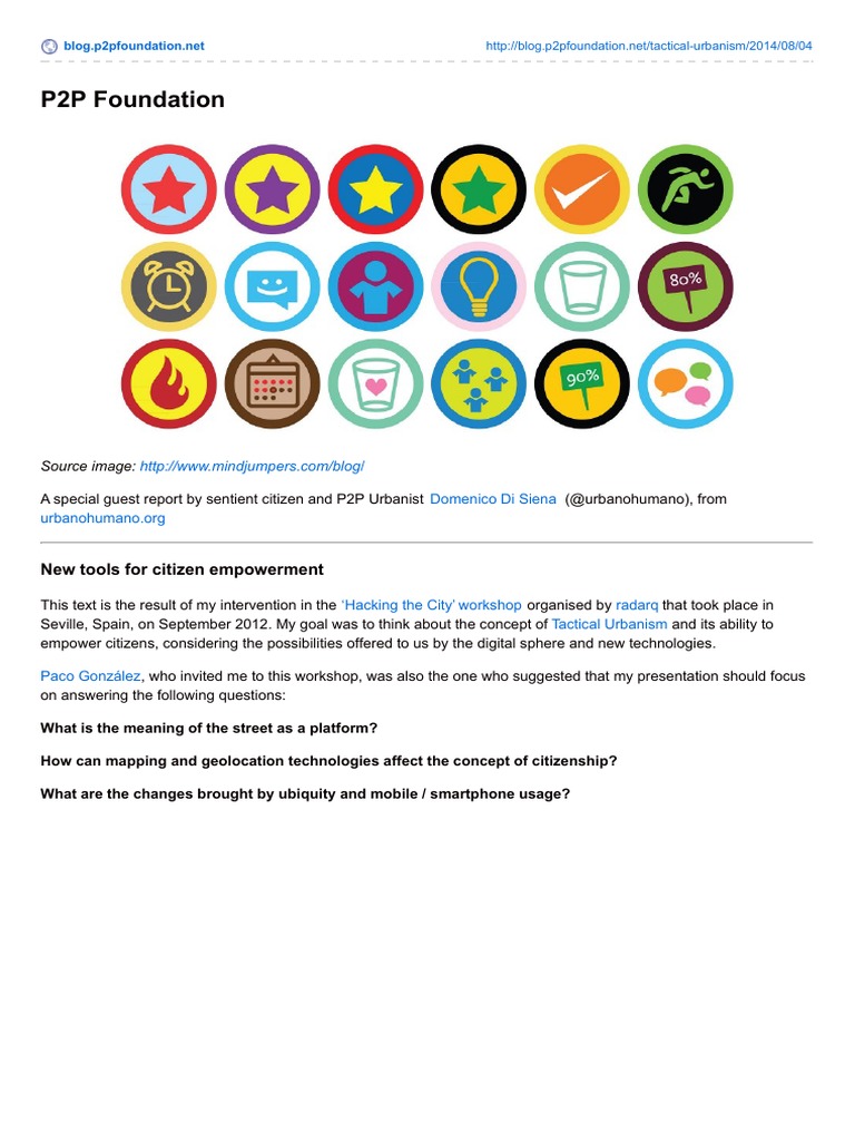 P2P Foundation | PDF | Community | Social Network