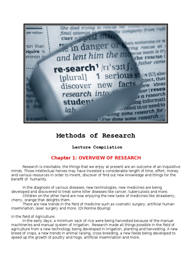 Methods of Research - Handout | PDF | Validity (Statistics ...