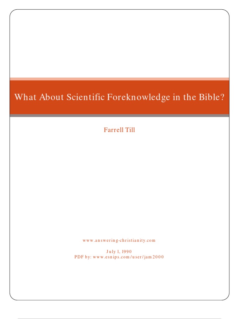 What About Scientific Foreknowledge in The Bible | Download Free PDF ...