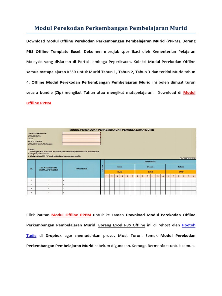 Modul Perekodan Perkembangan Pembelajaran Murid | PDF