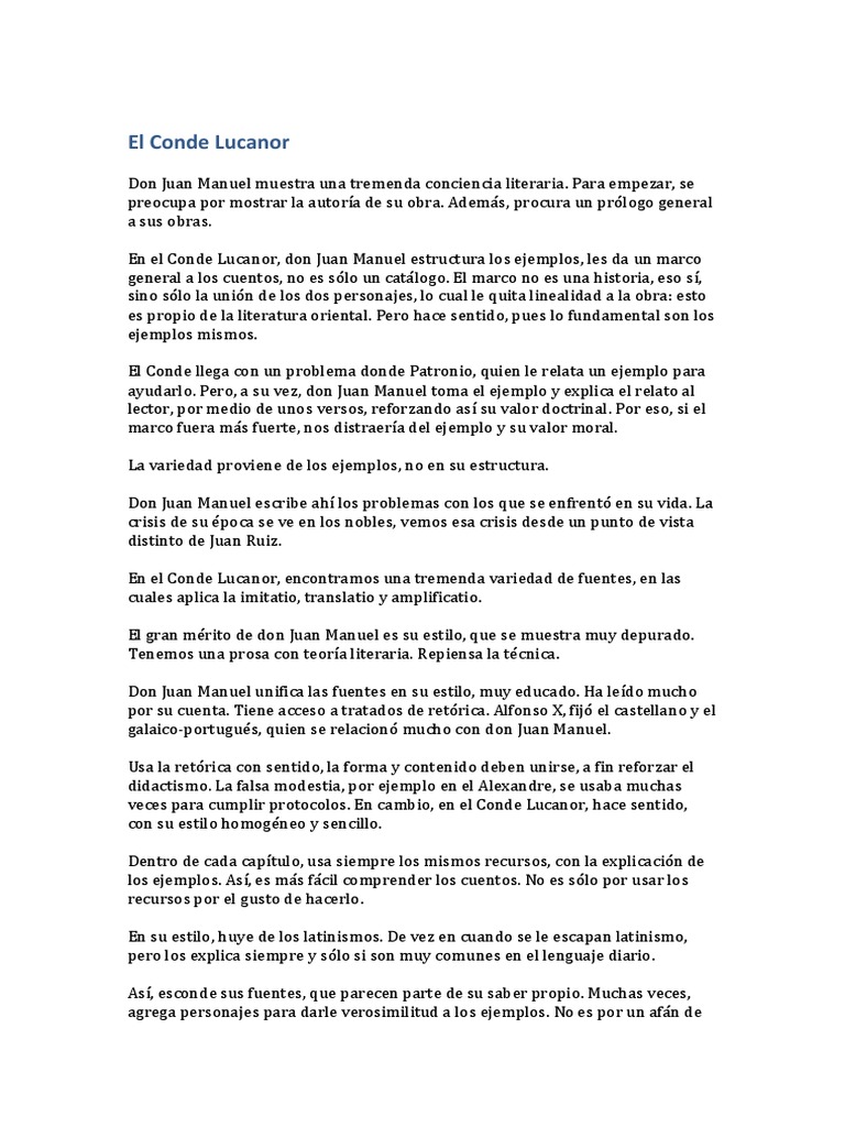 Análisis del estilo en El Conde Lucanor | PDF | Science | Ciencia (general)